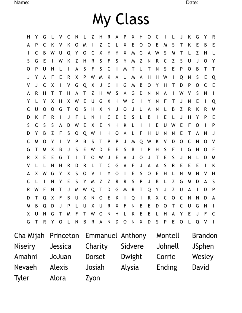My Class Word Search WordMint my-class-word-search-wordmint