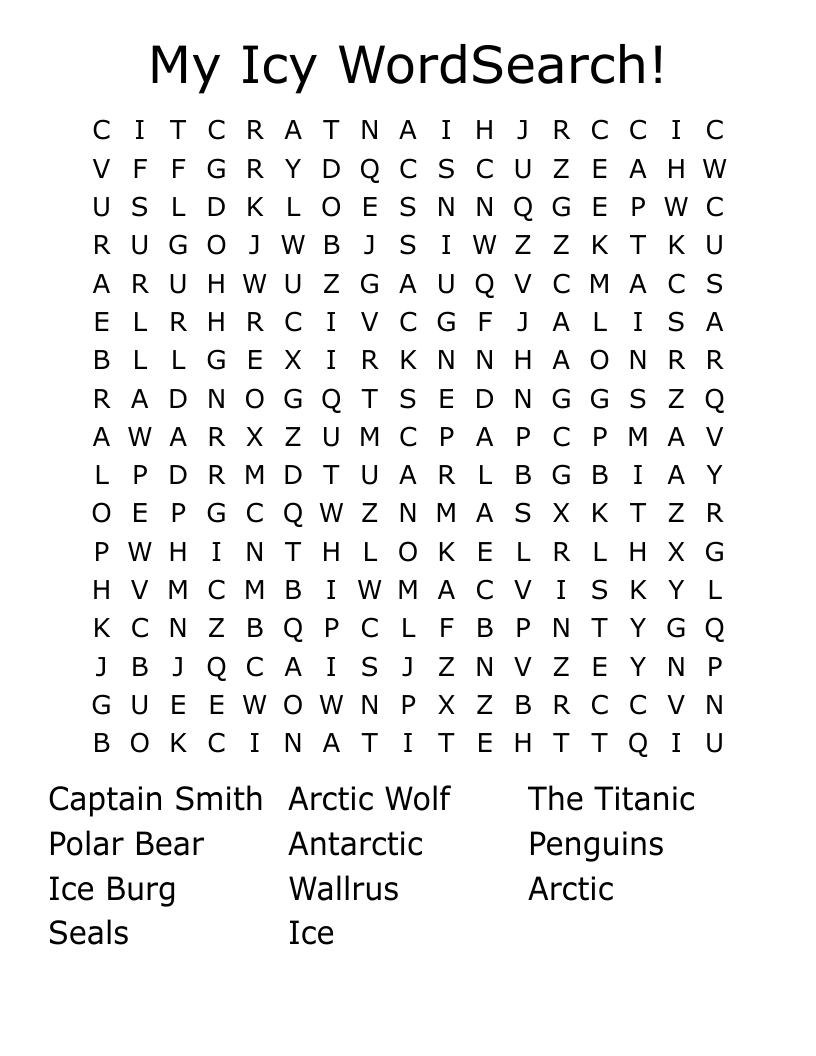 My Icy WordSearch! - WordMint
