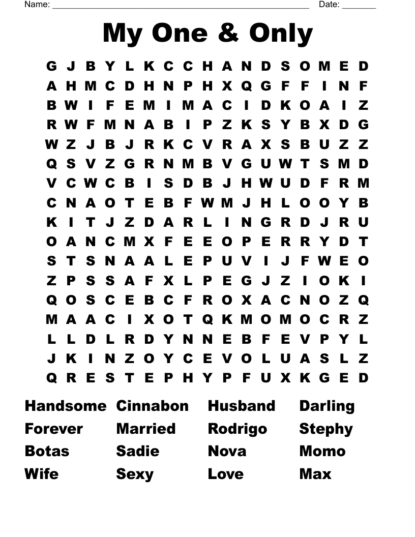 My One & Only Word Search - WordMint