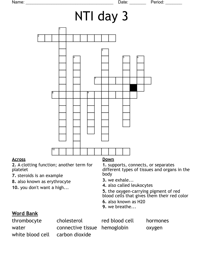 NTI day 3 Crossword - WordMint