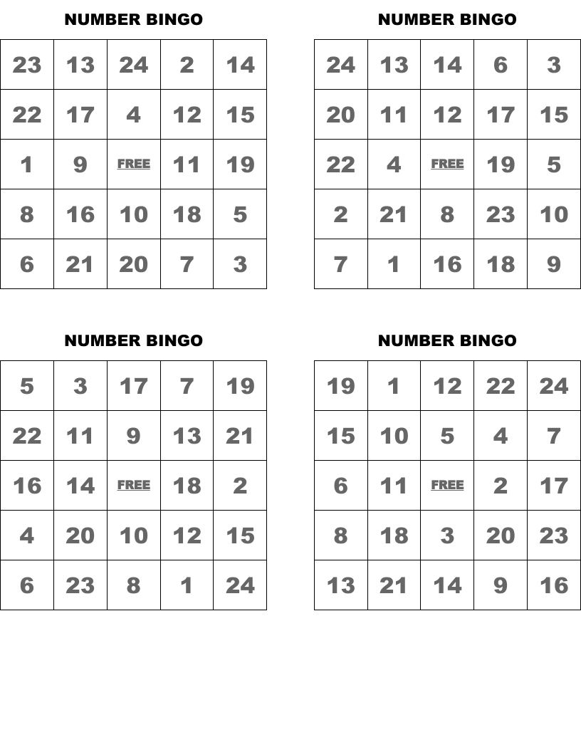 NUMBER BINGO - WordMint