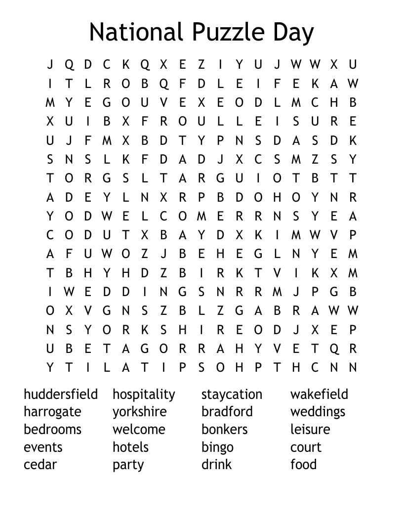 National Puzzle Day Word Search WordMint