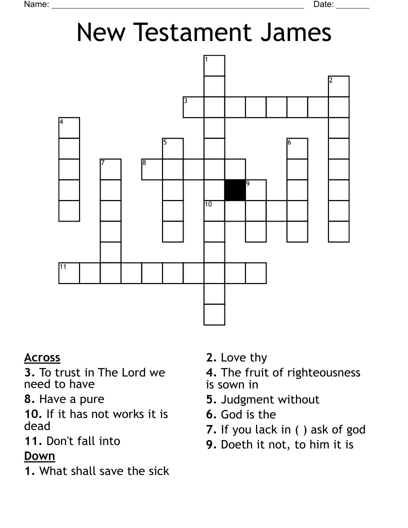 New Testament James Crossword - WordMint