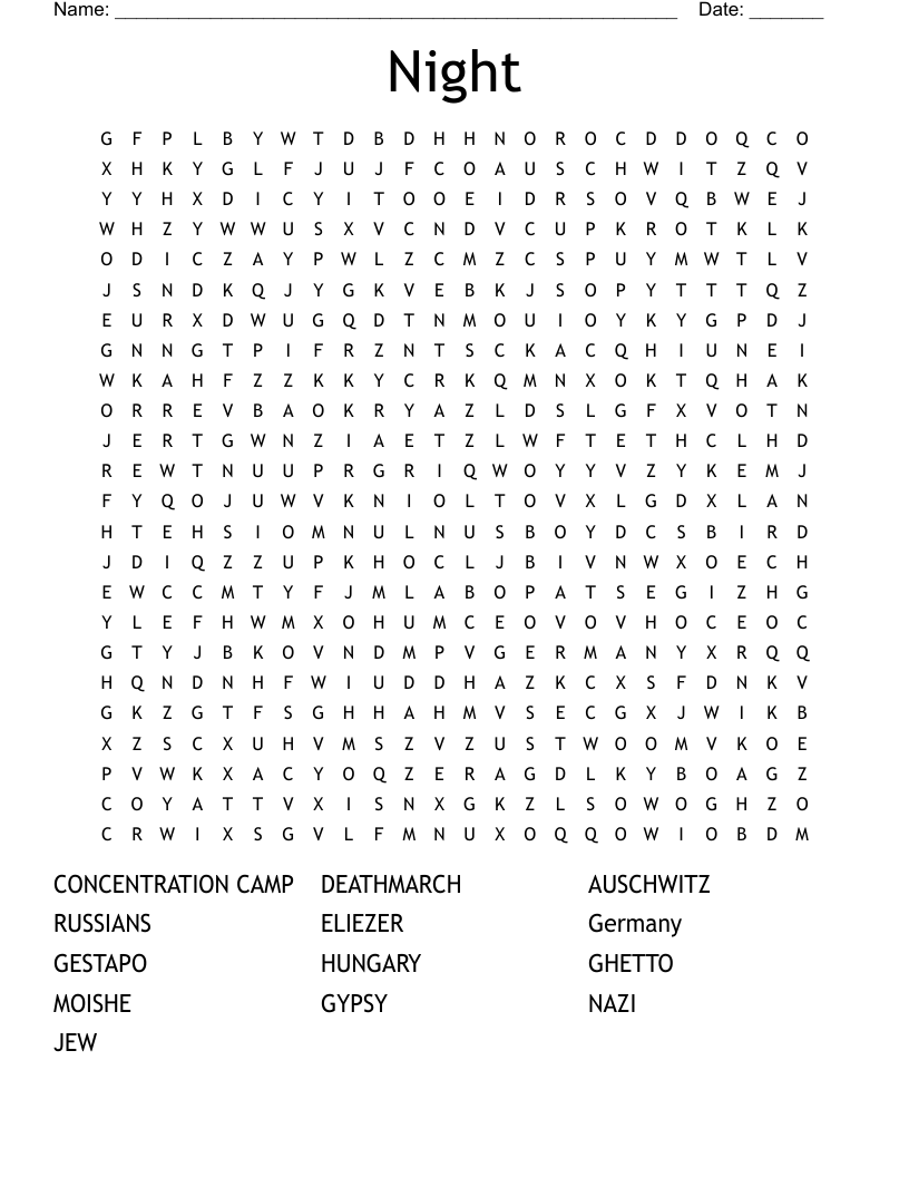 Night Word Search - WordMint