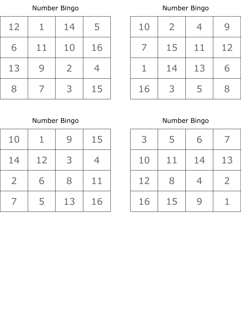 Number Bingo - WordMint