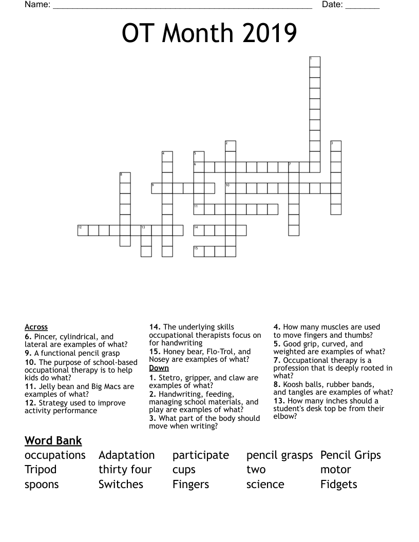 OT Month 2019 Crossword - WordMint