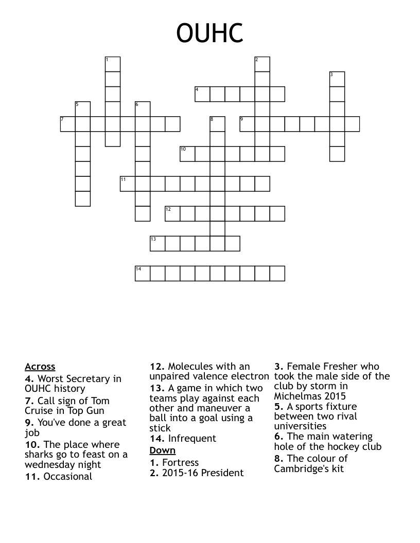 OUHC Crossword - WordMint