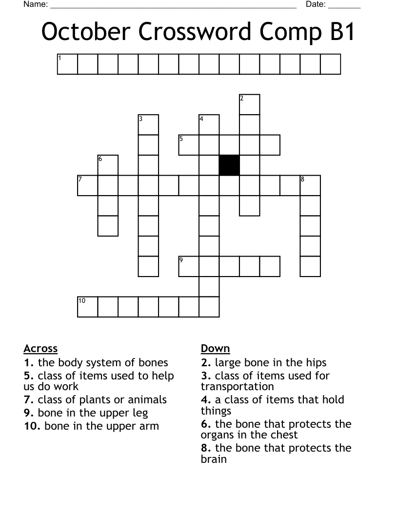 October Crossword Comp B1 - WordMint