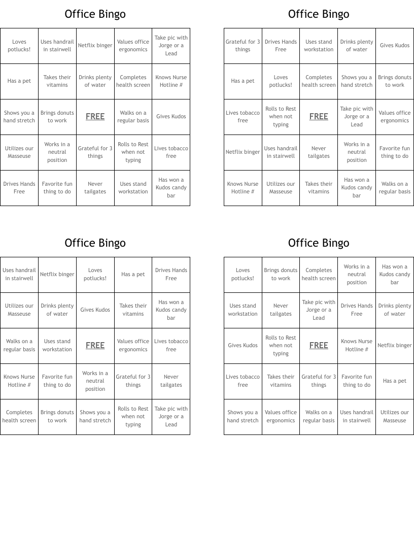 Office Bingo - WordMint