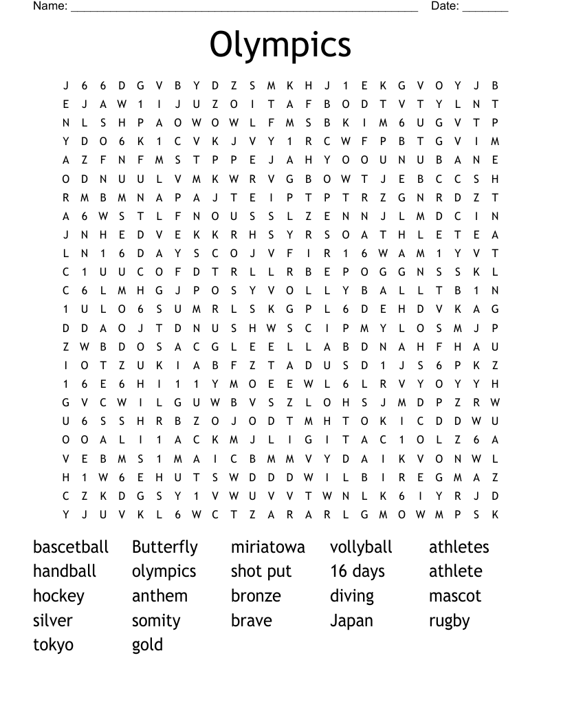 Olympics Word Search - WordMint