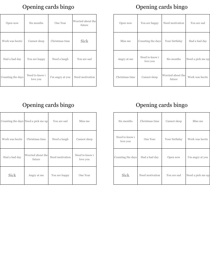 Opening Cards Bingo WordMint opening-cards-bingo-wordmint