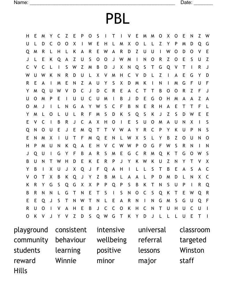 PBL Word Search - WordMint
