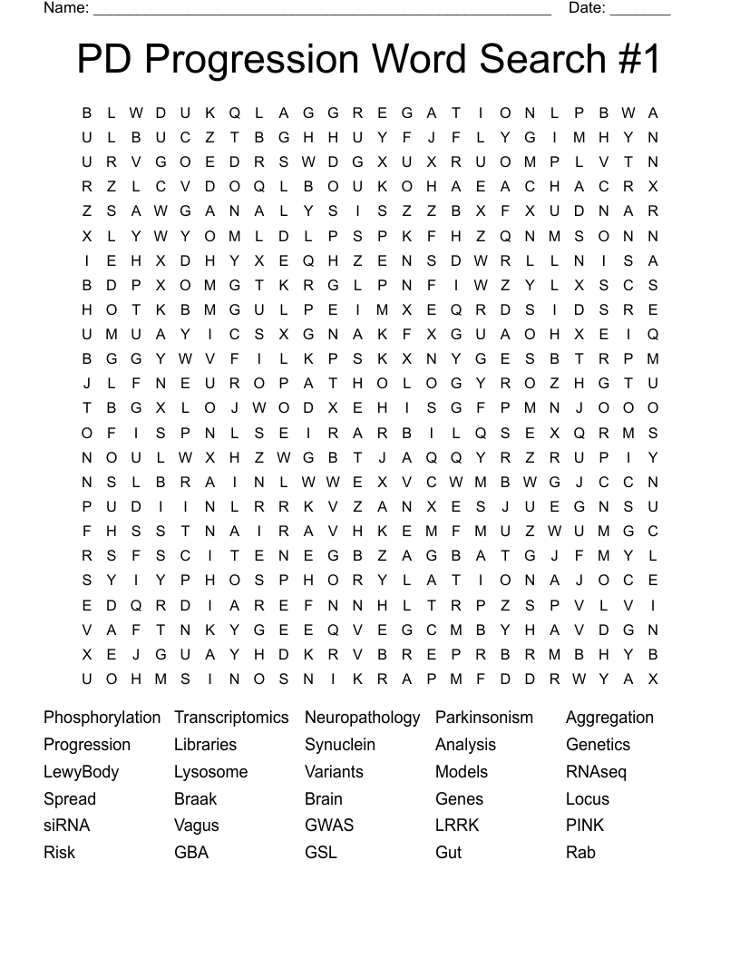 PD Progression Word Search #1 - WordMint