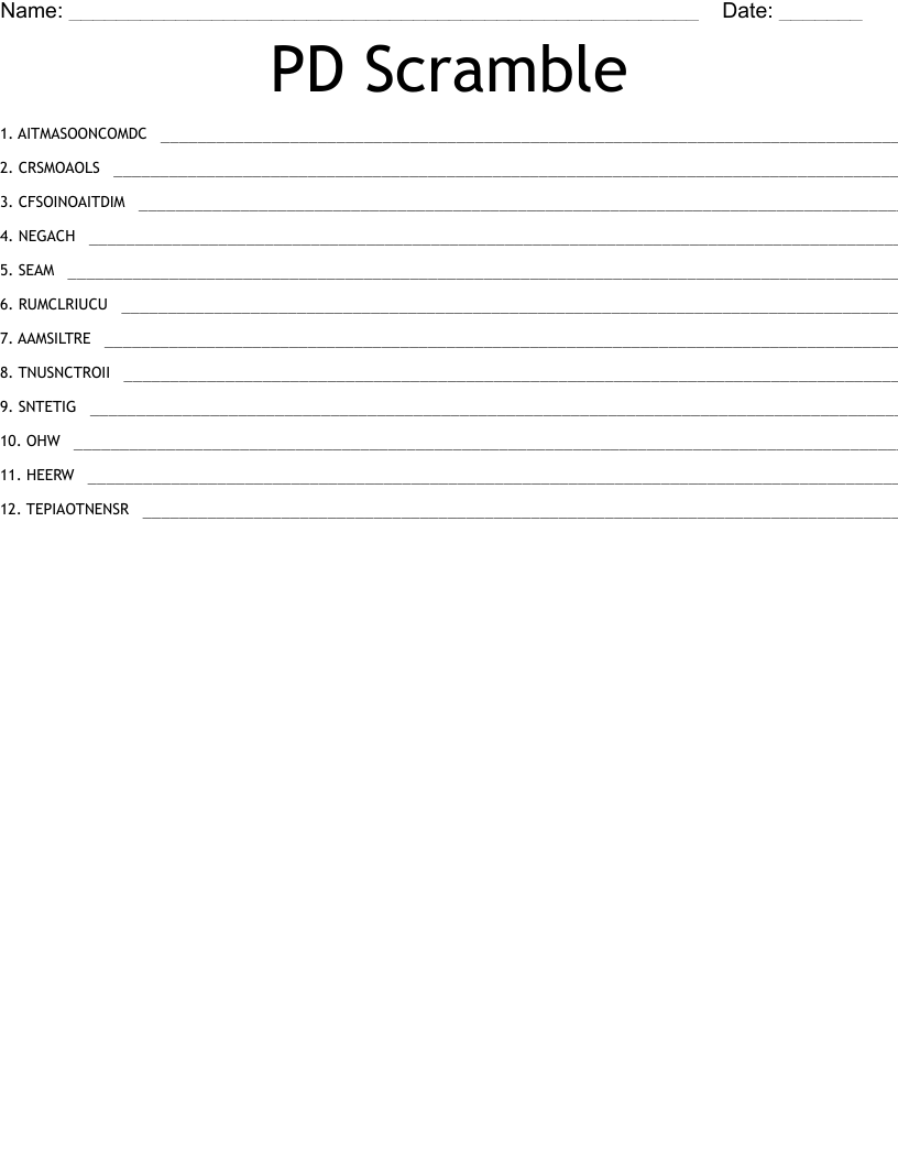 PD Scramble - WordMint