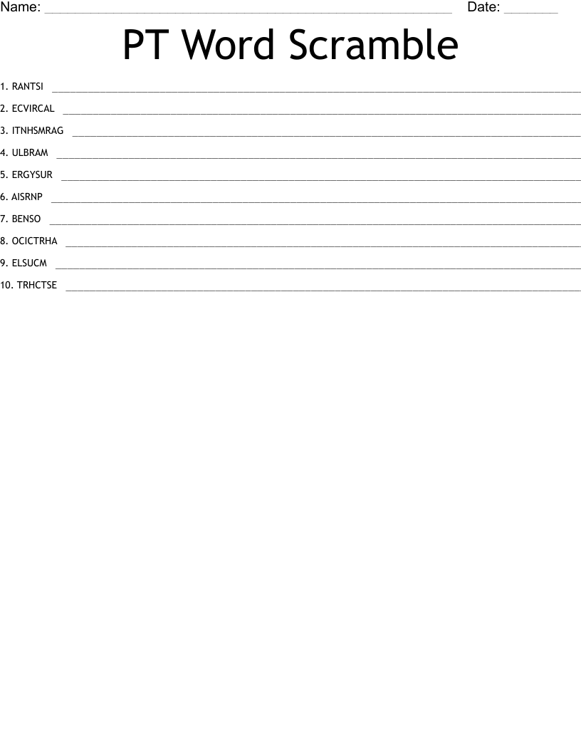 PT Word Scramble - WordMint
