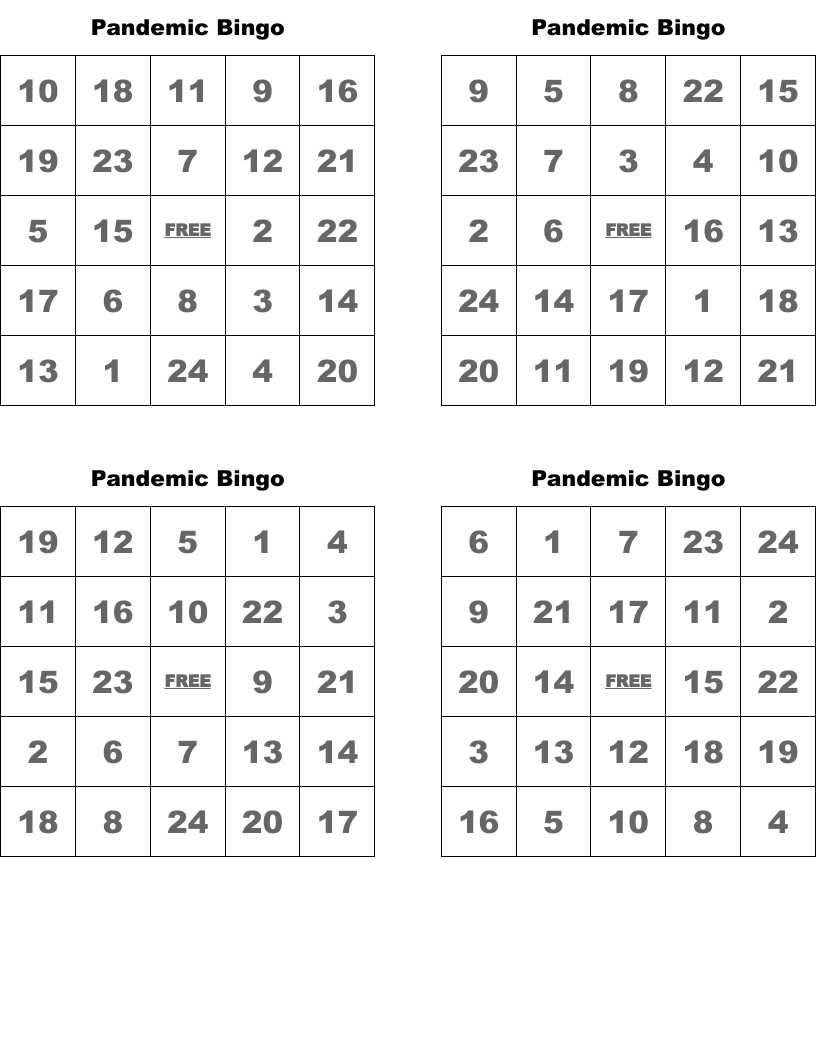 Pandemic Bingo - WordMint