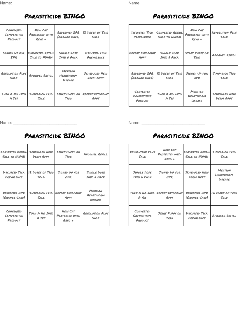 Parasiticide BINGO - WordMint
