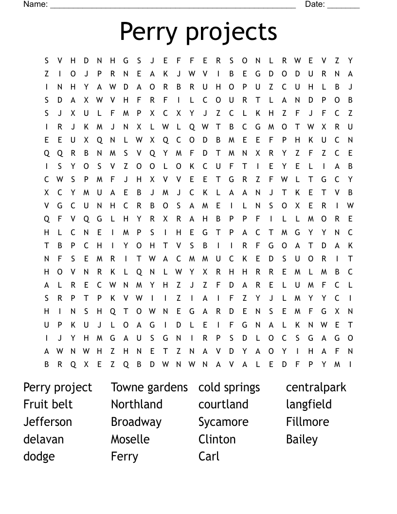Perry projects Word Search - WordMint