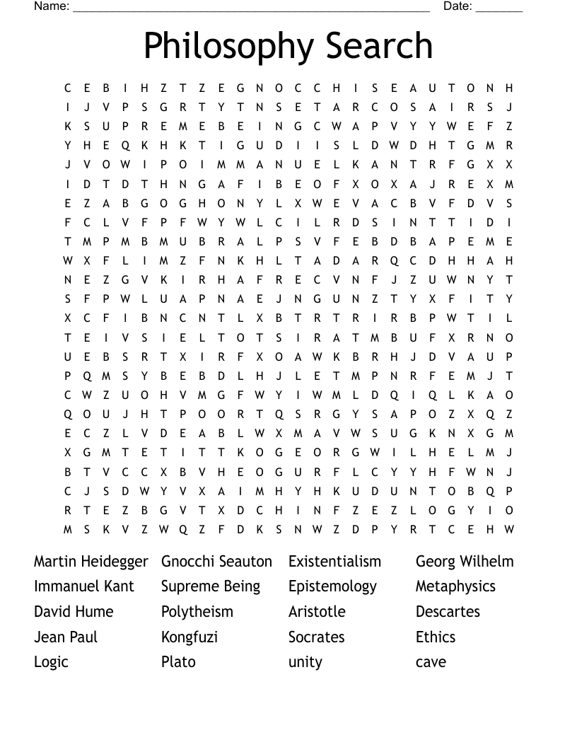 Philosophy Search Word Search WordMint