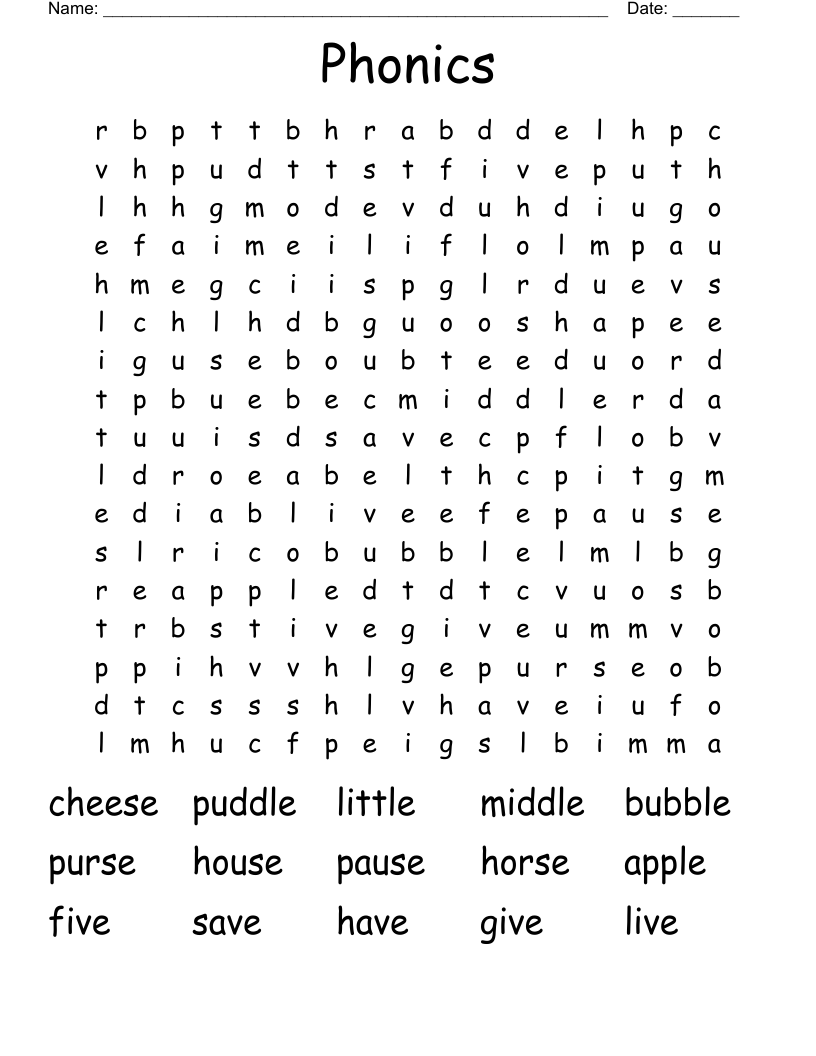 Phonics Word Search - WordMint