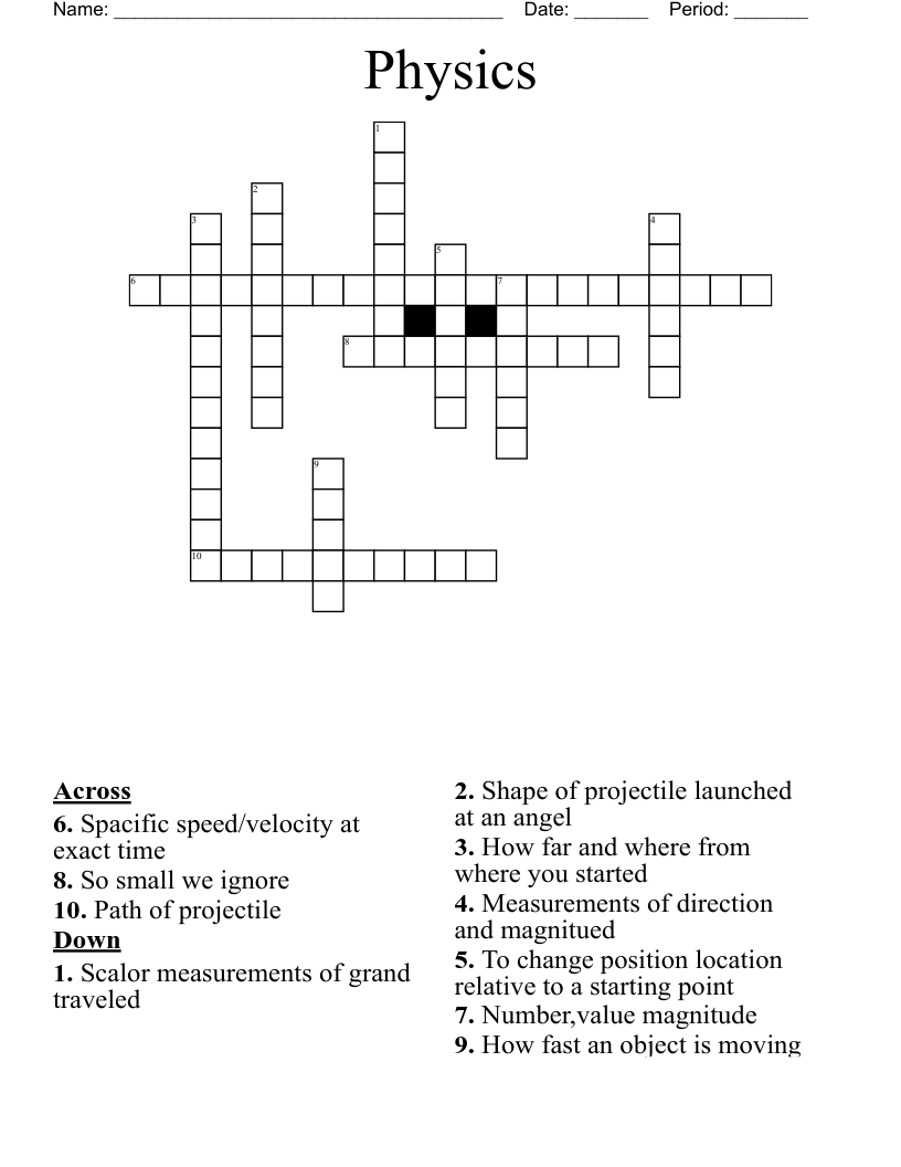 Physics Crossword - WordMint