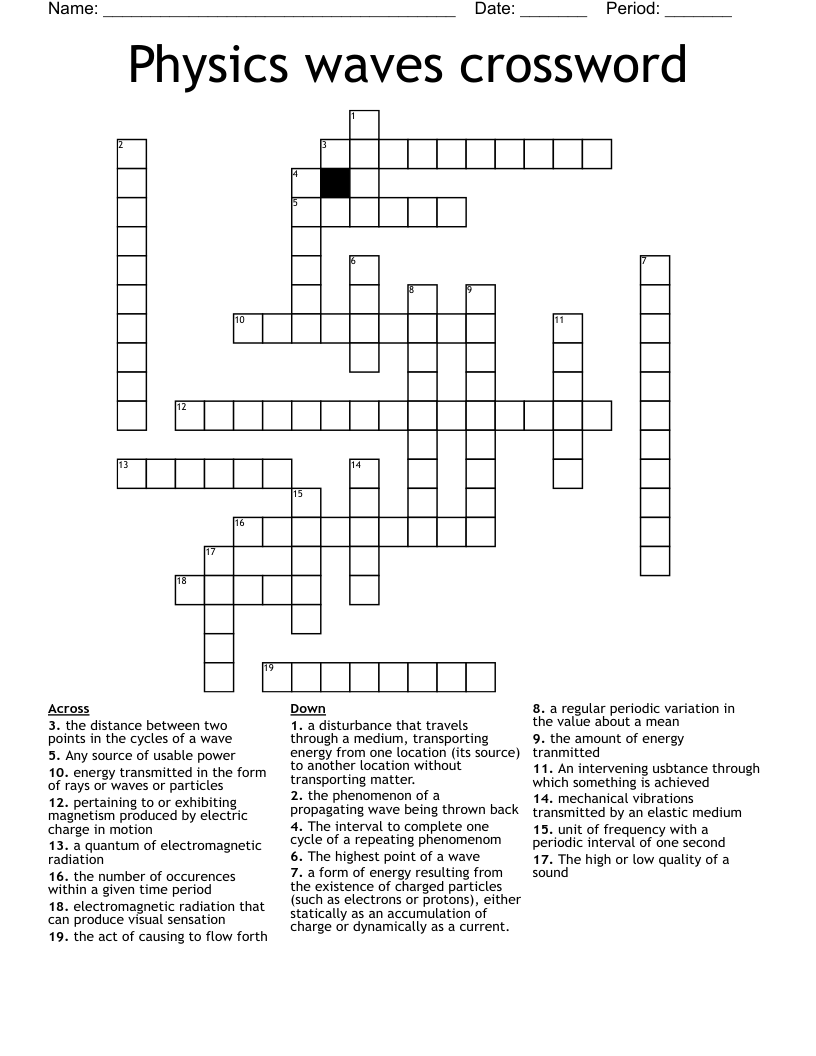 Physics waves crossword - WordMint