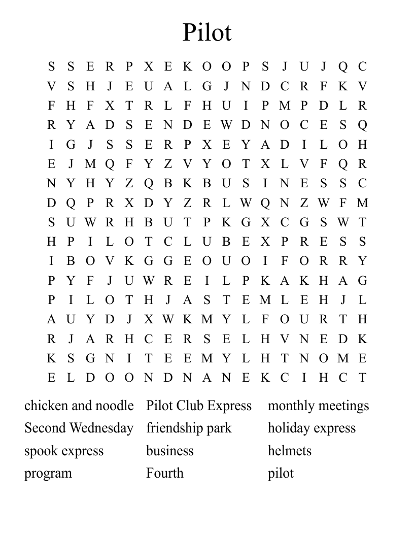 Pilot Word Search - WordMint