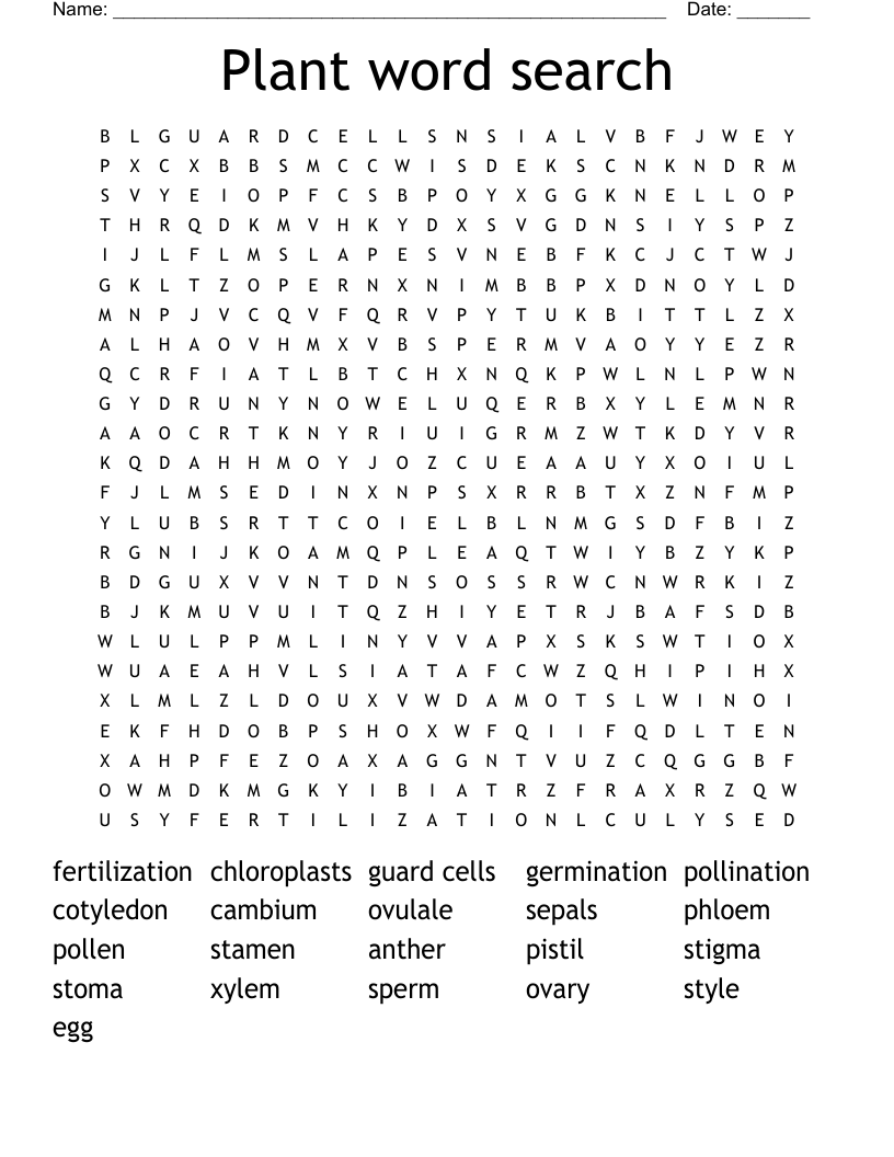 Science Word Search WordMint