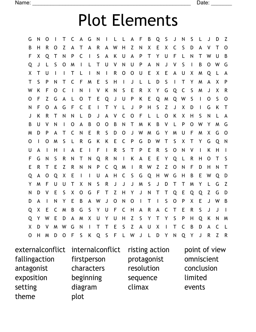 Plot Elements Word Search WordMint plot-elements-word-search-wordmint