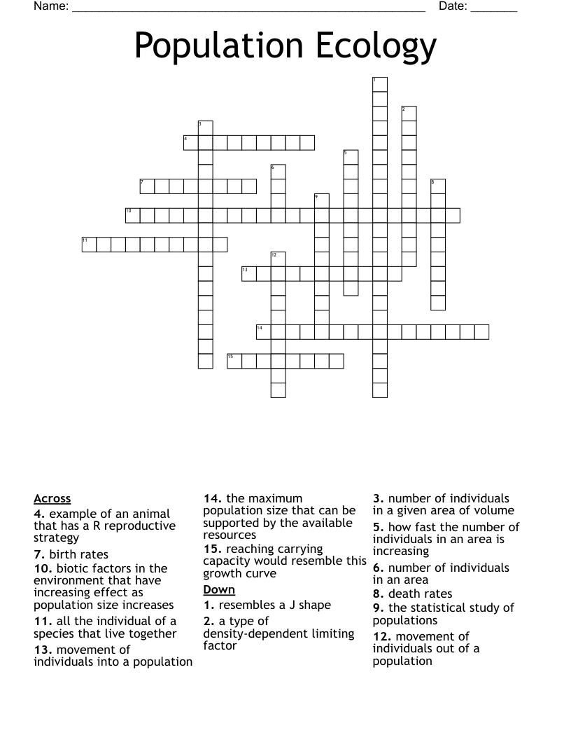 Human Population Growth Word Search WordMint