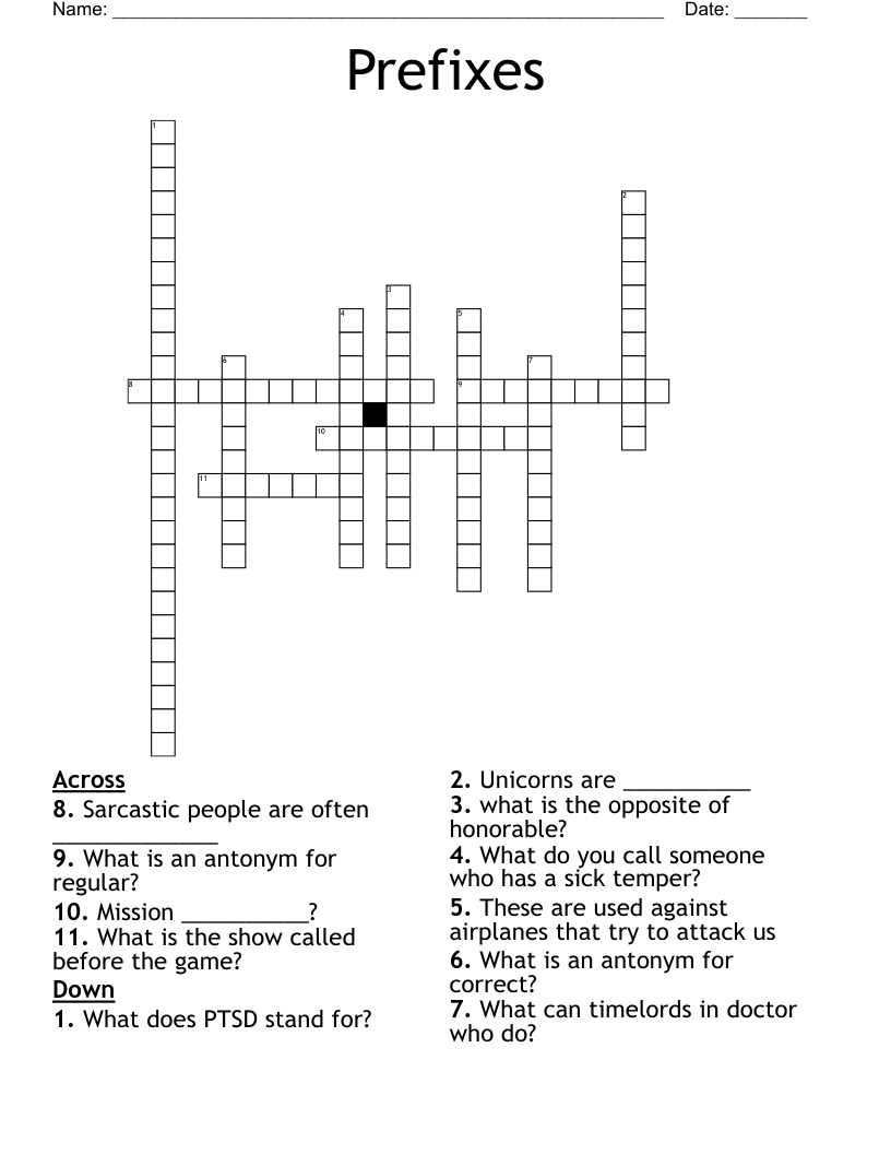Prefixes Puzzles - WordMint