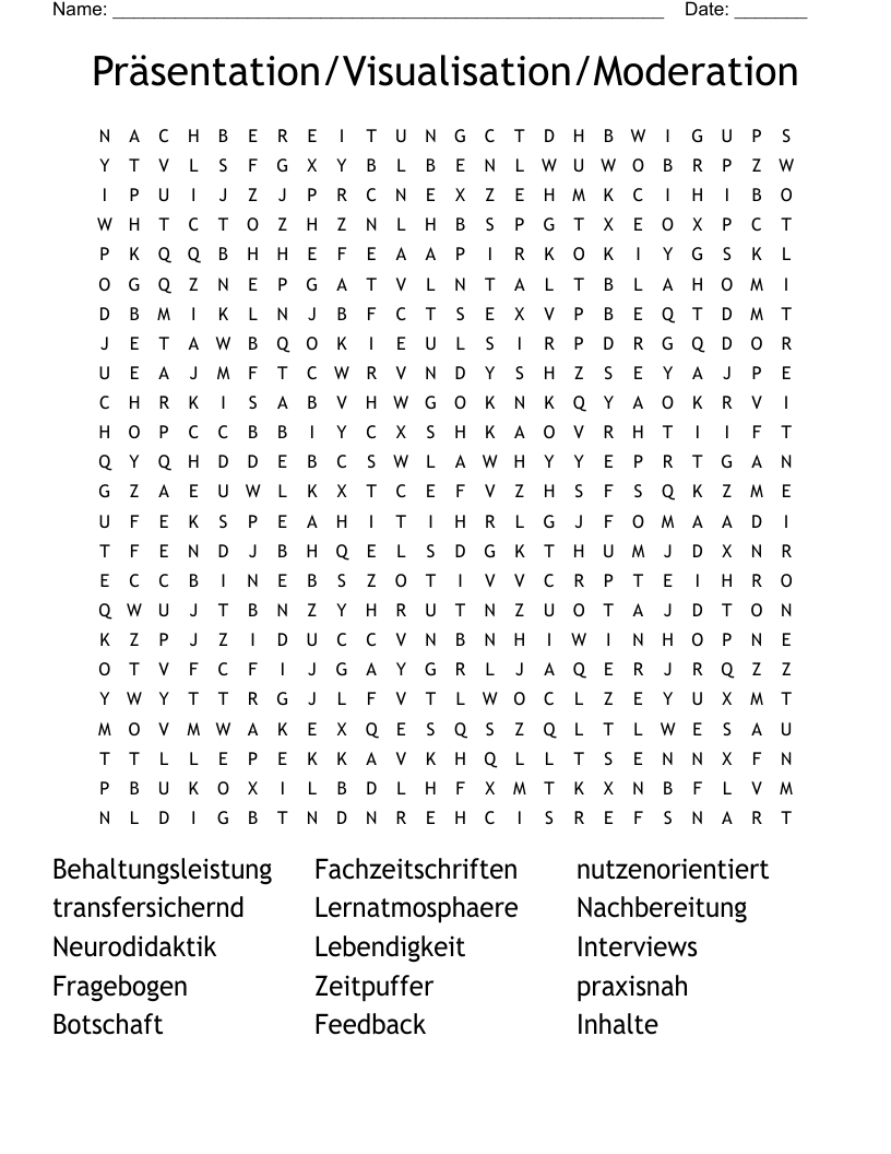 Präsentation/Visualisation/Moderation Word Search - WordMint