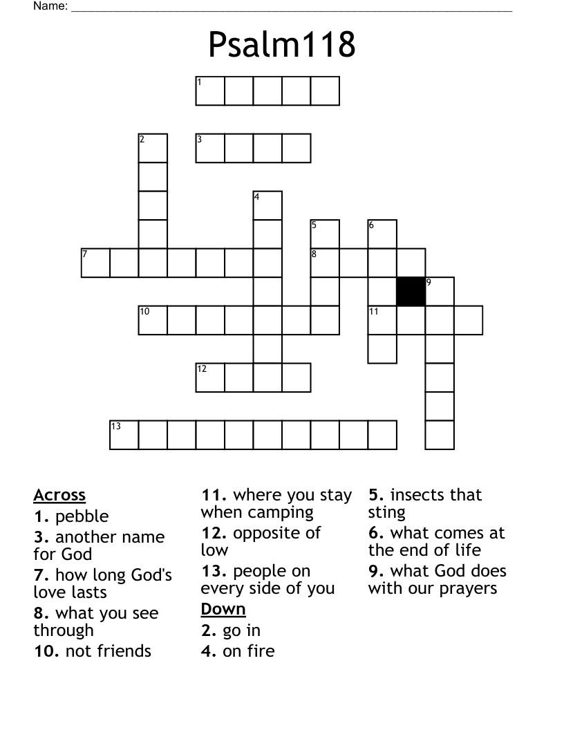 Psalm118 Crossword - WordMint