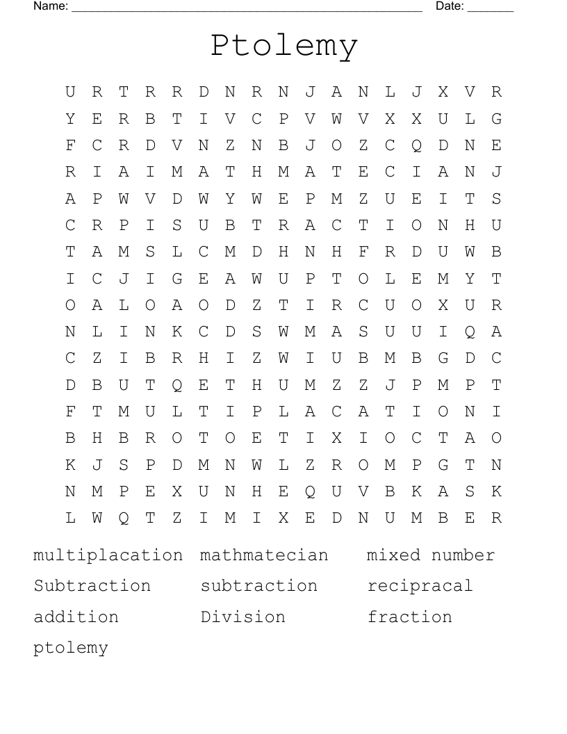 Ptolemy Word Search WordMint ptolemy-word-search-wordmint