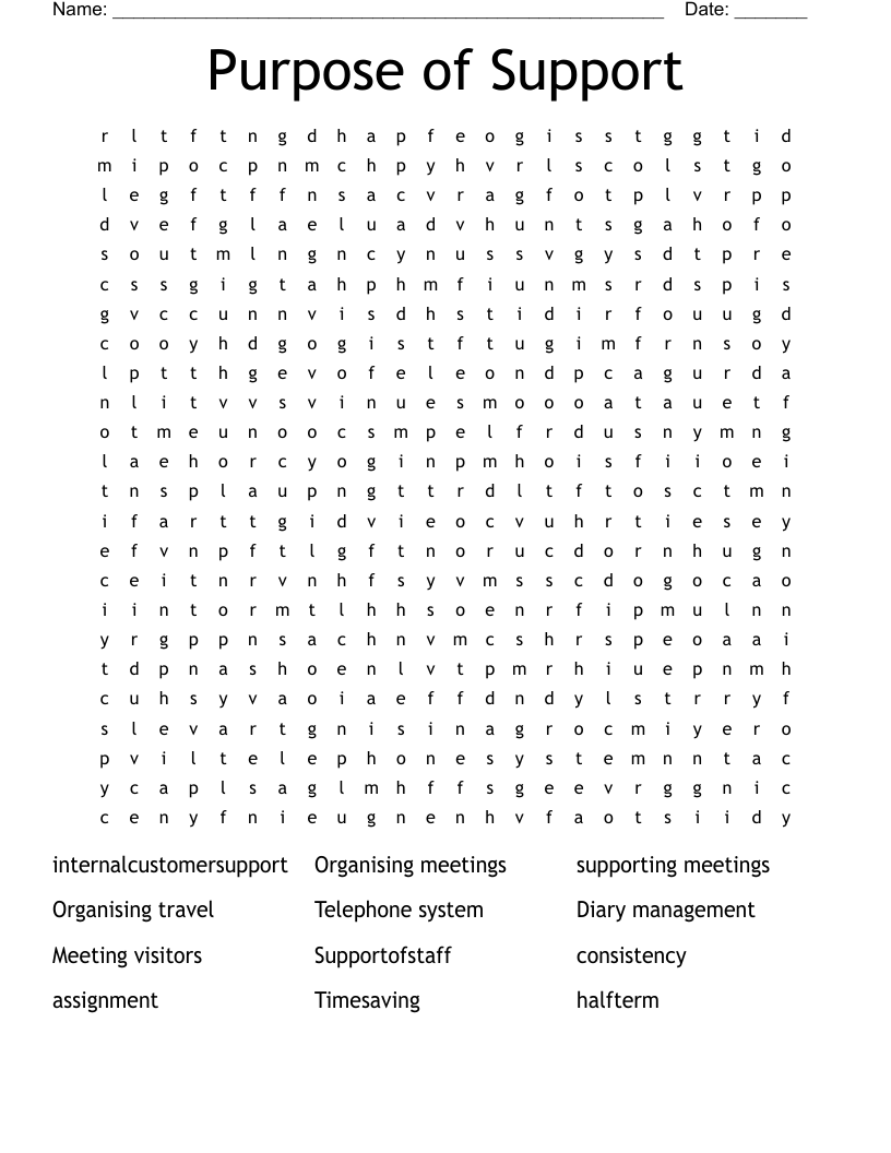 Purpose of Support Word Search - WordMint