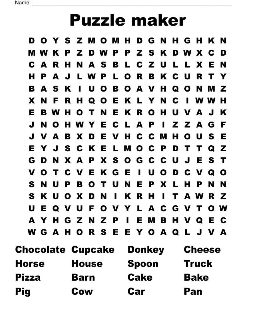 Word Search Puzzle Generator Word Search Puzzle Generator Leroy 
