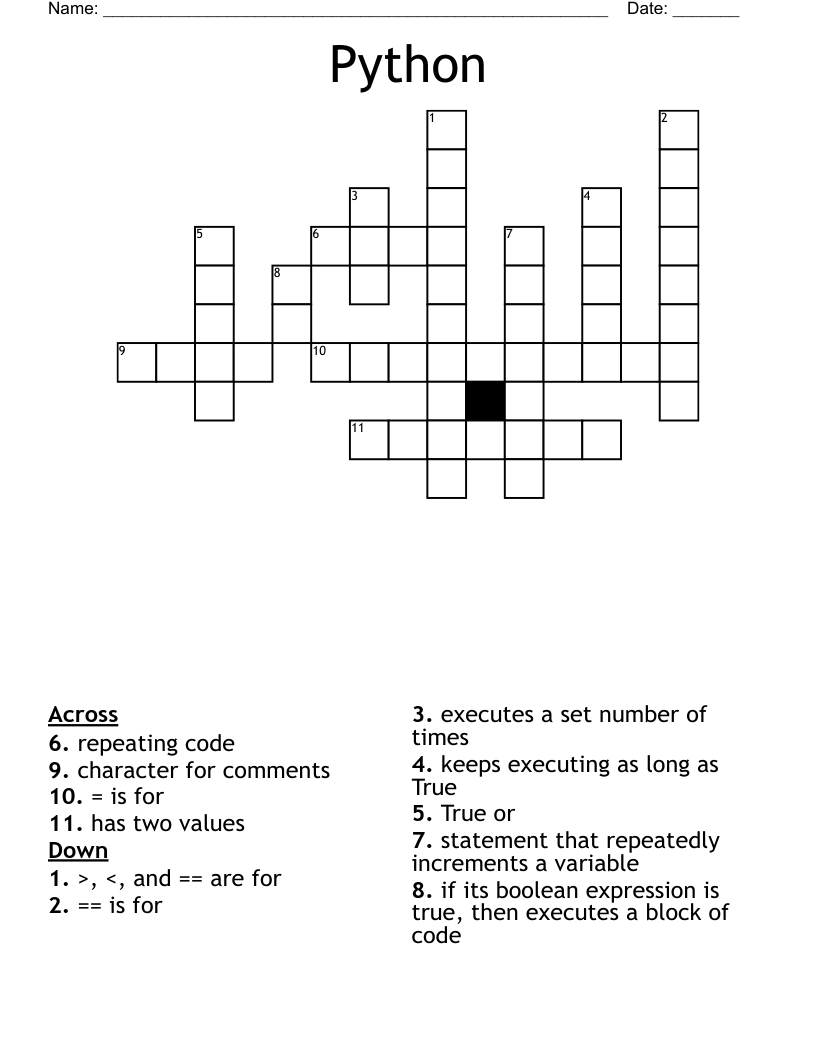 Python Crossword WordMint