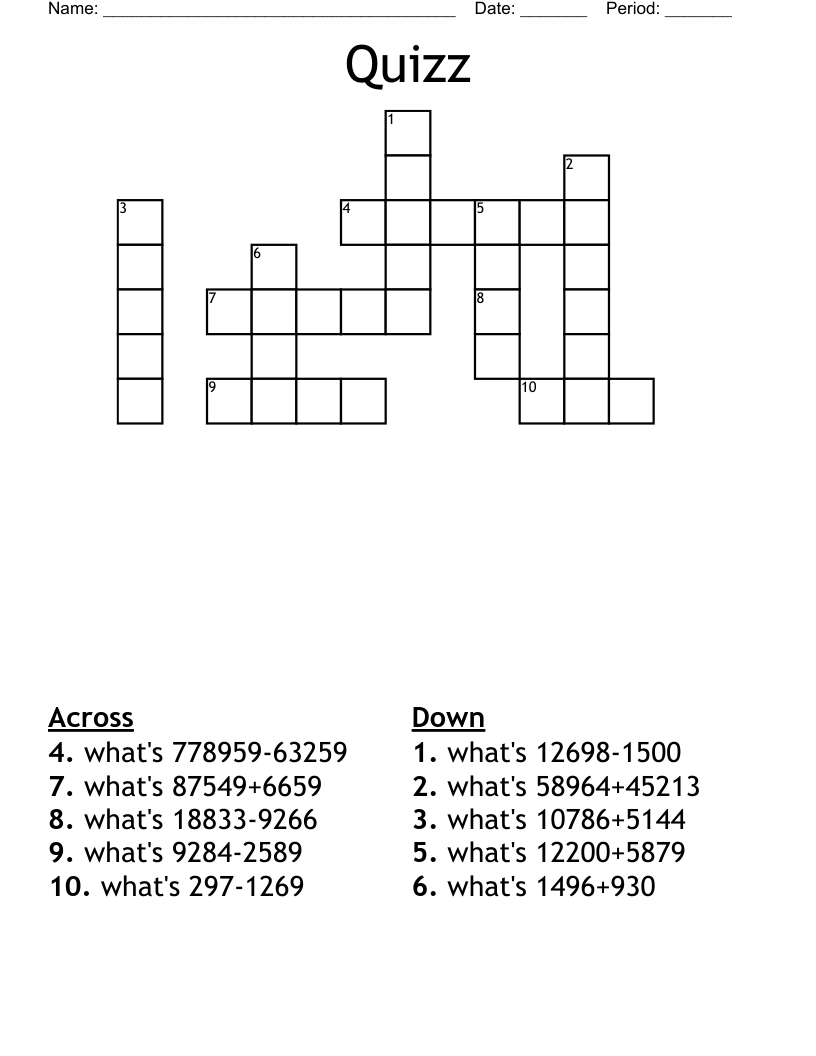 Quizz Crossword - WordMint