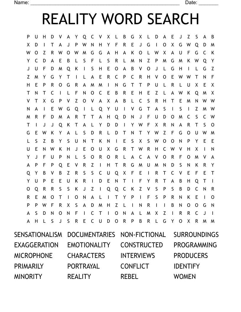 REALITY WORD SEARCH - WordMint