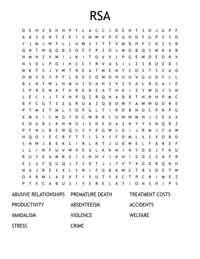 RSA Word Search - WordMint