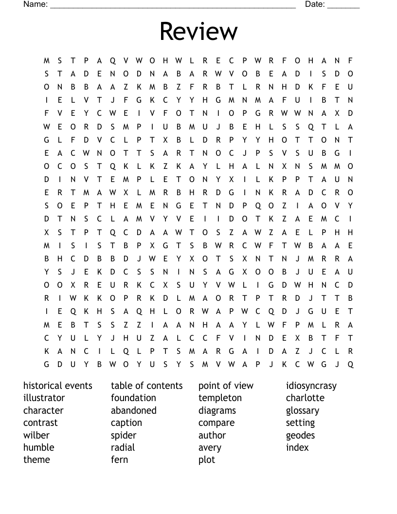 Review Word Search - WordMint