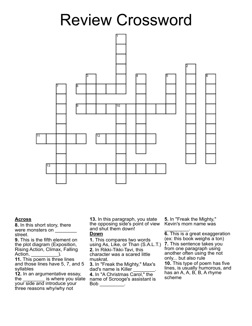 Review Crossword - WordMint