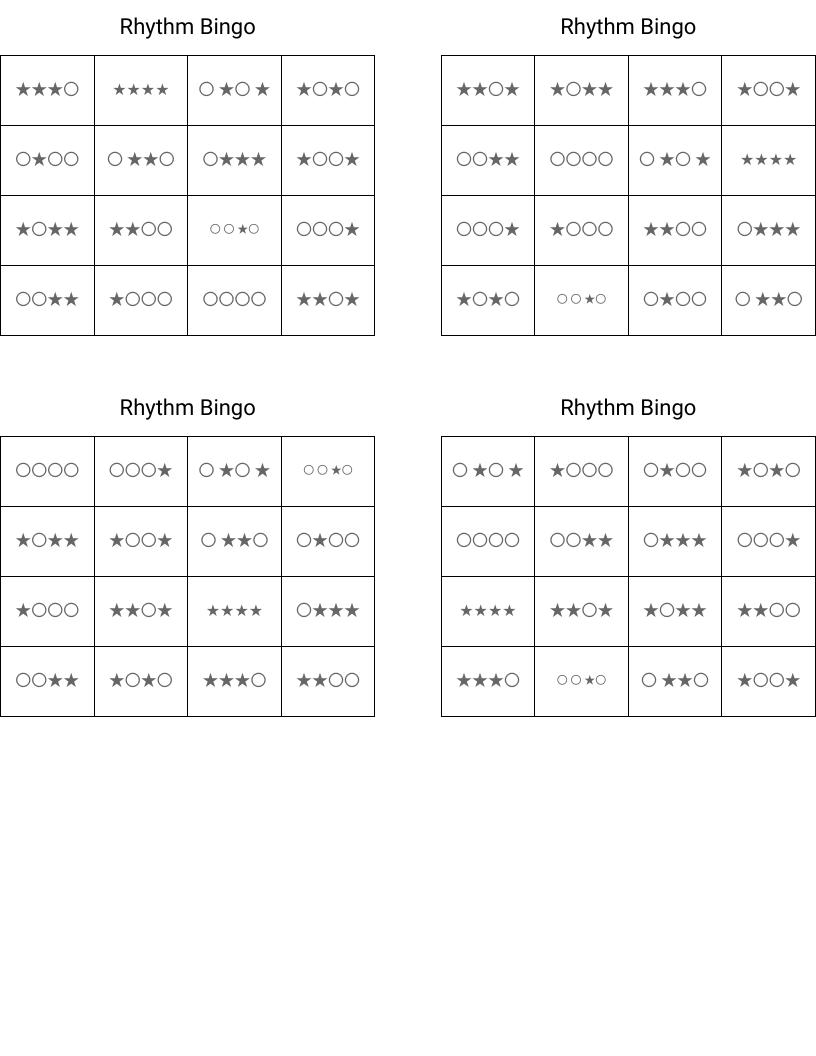Rhythm Bingo - WordMint