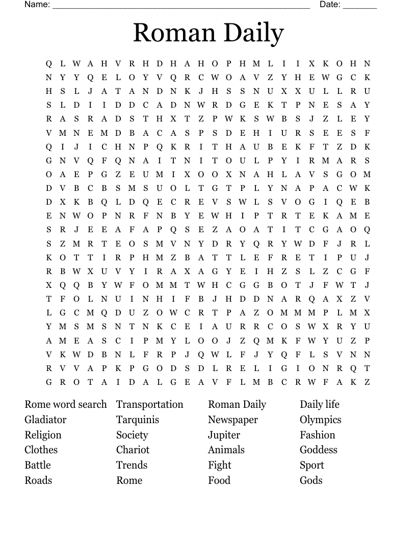 Roman Daily Word Search - WordMint