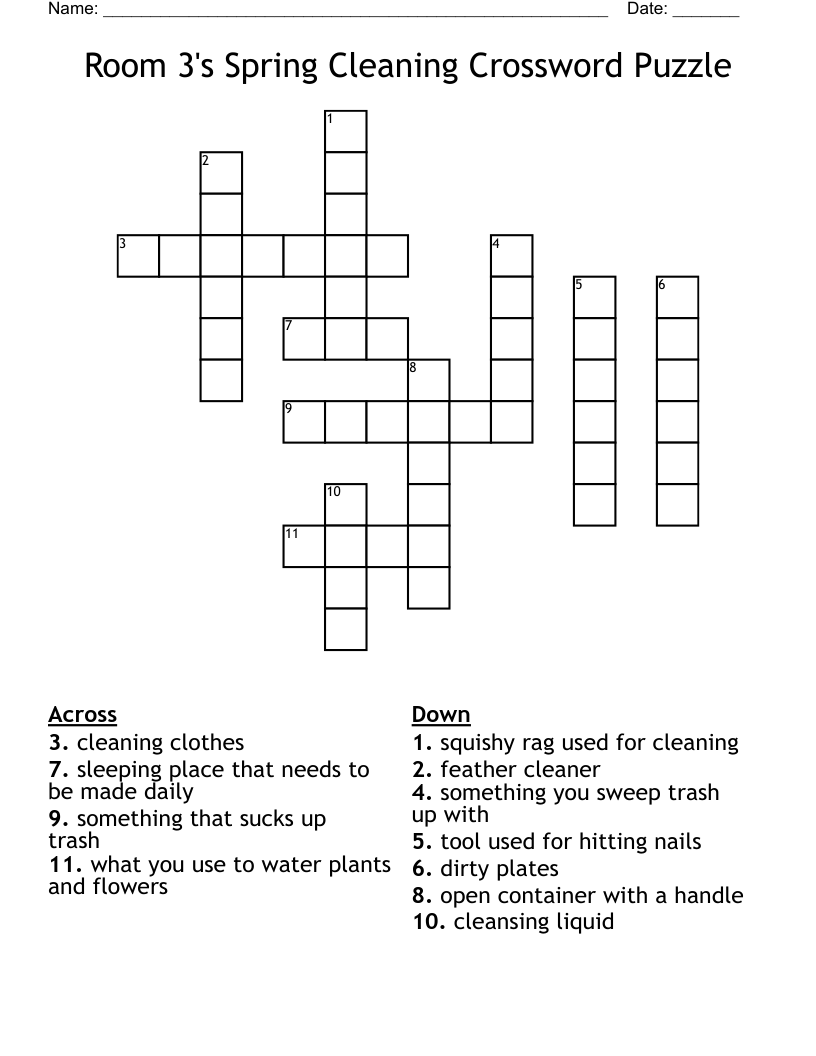 Cleaning Unit Word Search WordMint