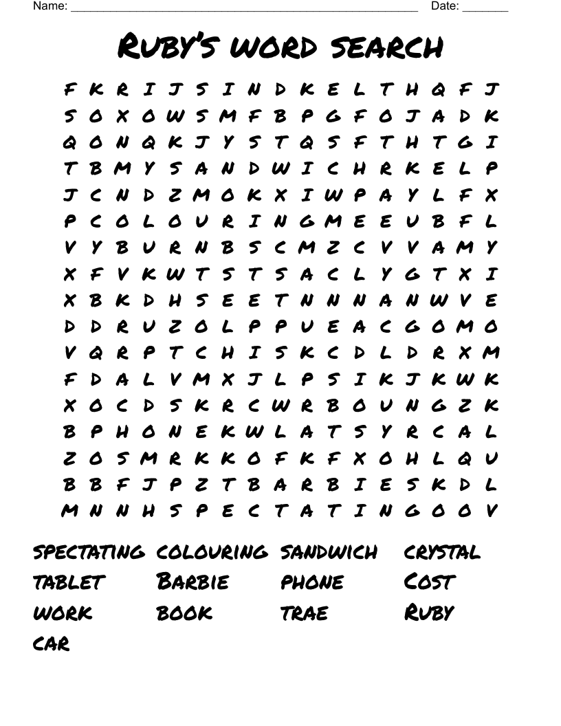 Ruby’s word search - WordMint