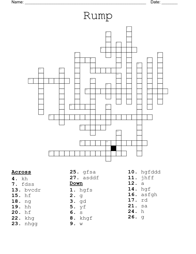 Rump Crossword - WordMint