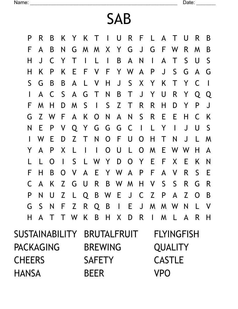 SAB Word Search - WordMint