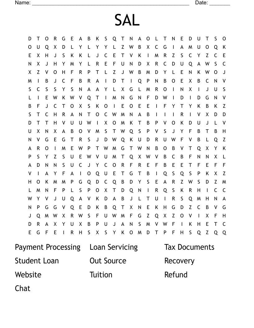 SAL Word Search - WordMint