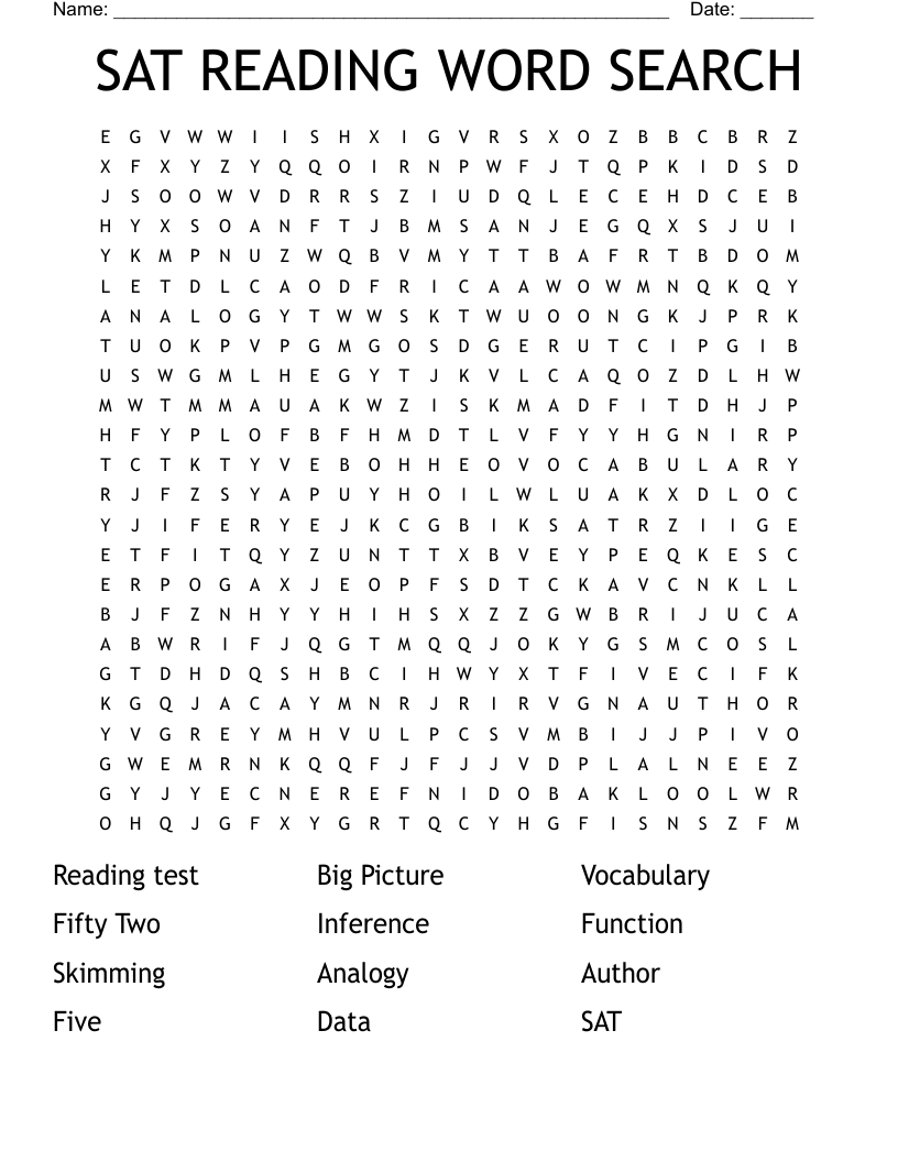 SAT READING WORD SEARCH - WordMint